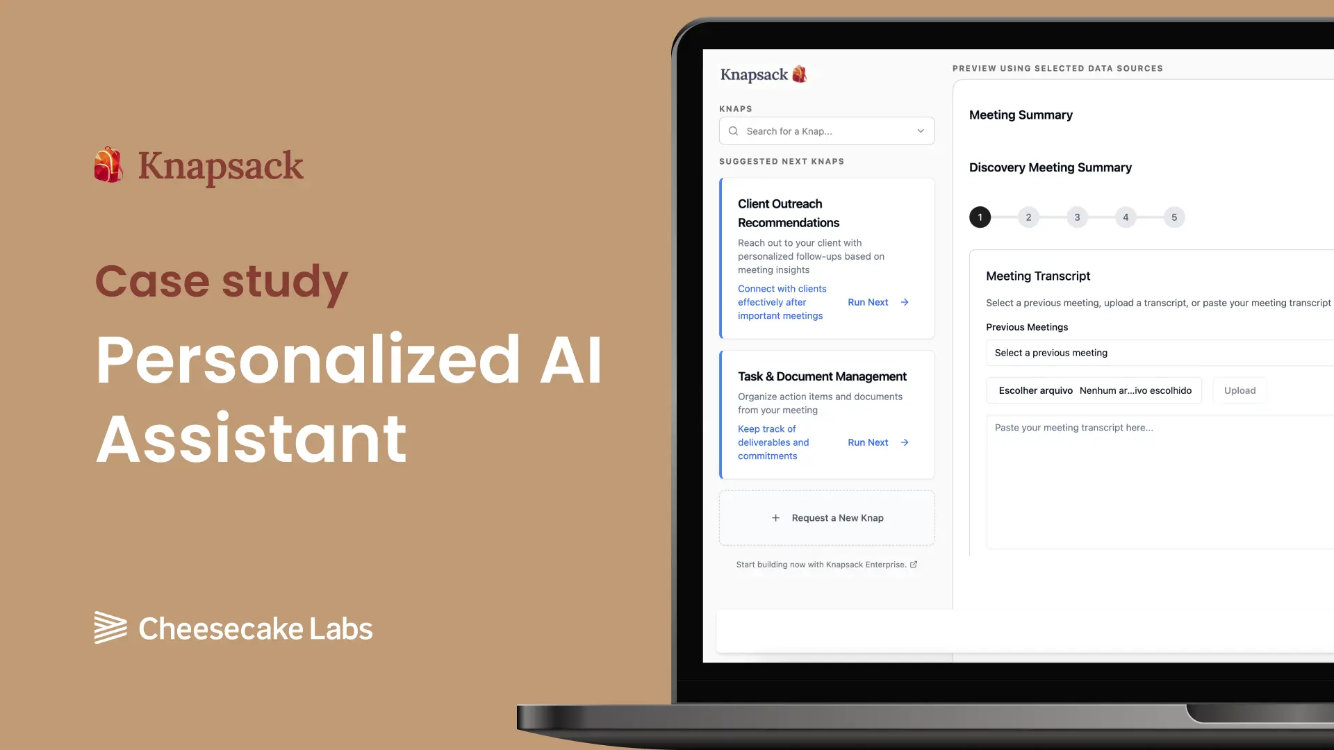 Knapsack AI-powered Platform Case Study | Cheesecake Labs